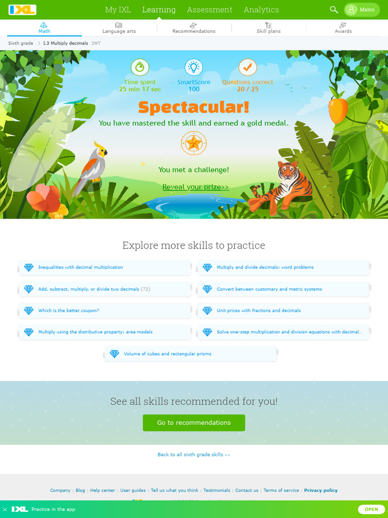 IXL Multiply Decimals 6th Grade Math | PDF | Multiplication | Arithmetic