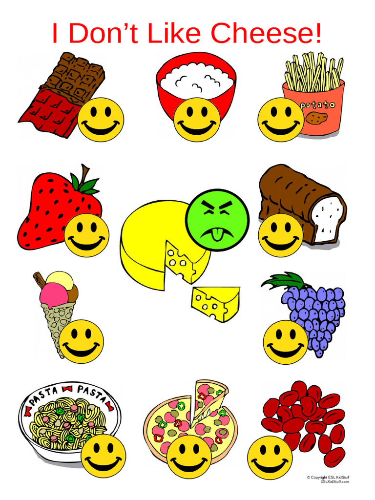 I Dont Like Cheese Poster and Words | PDF