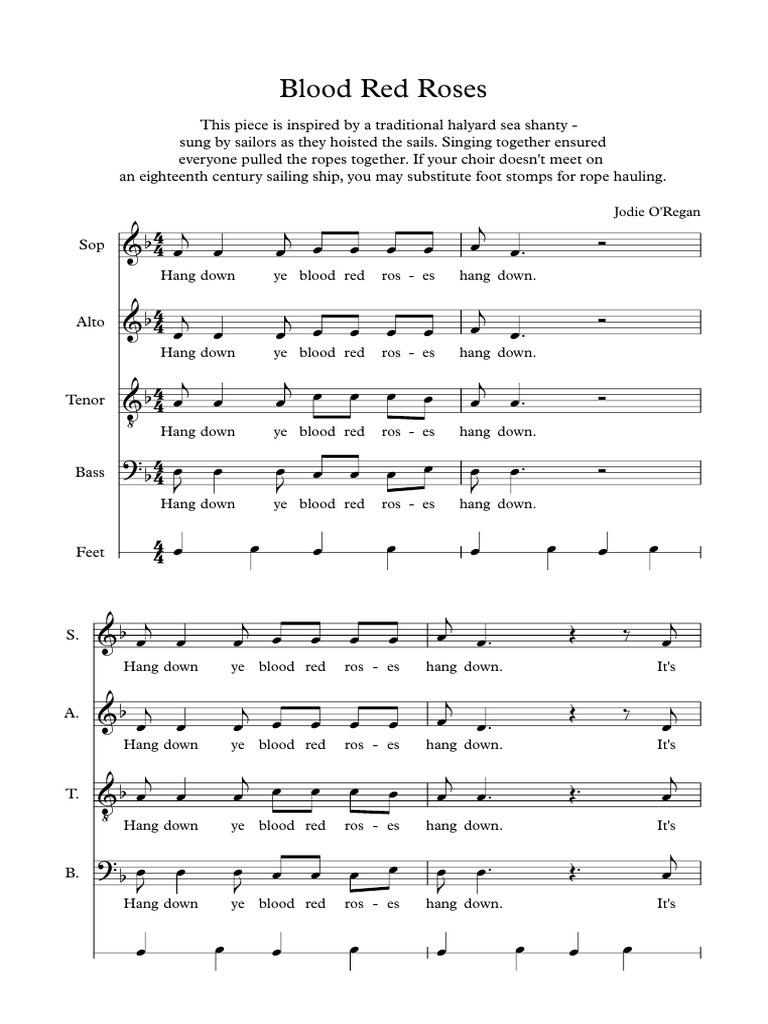 2 Blood Red Roses SONG With Footer | PDF