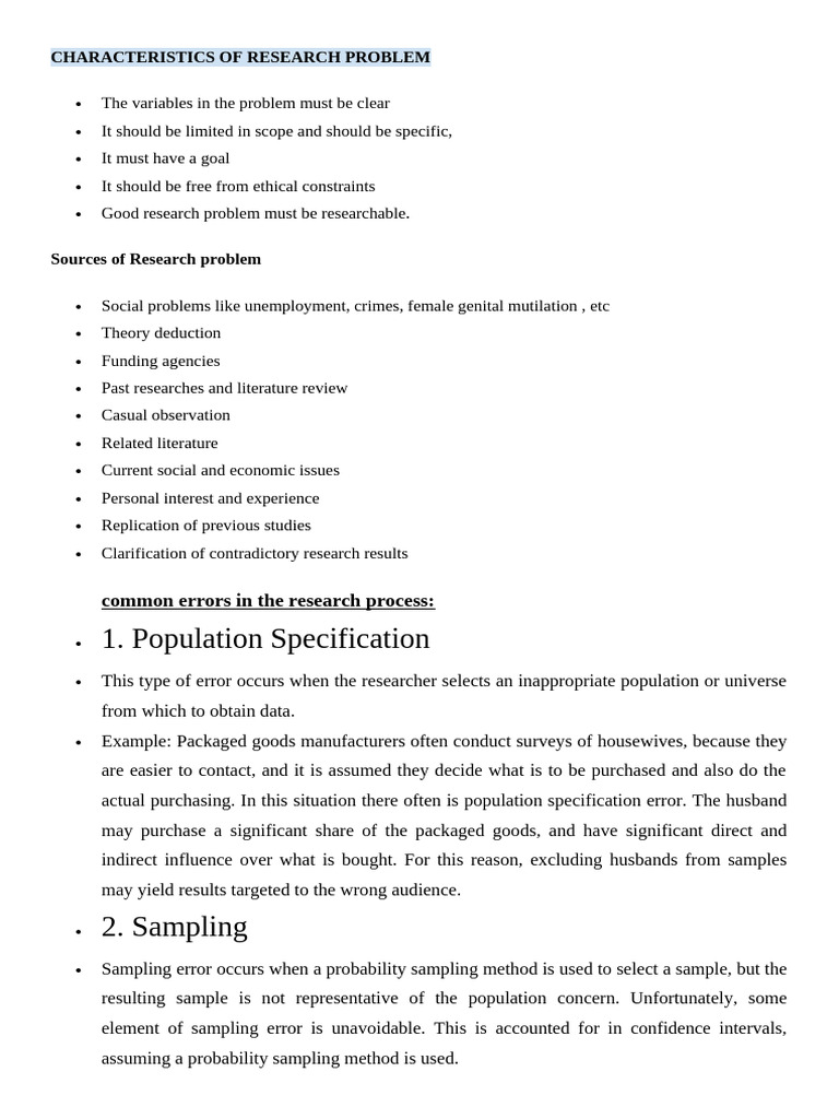Sources of Research Problem | PDF | Hypothesis | Sampling (Statistics)