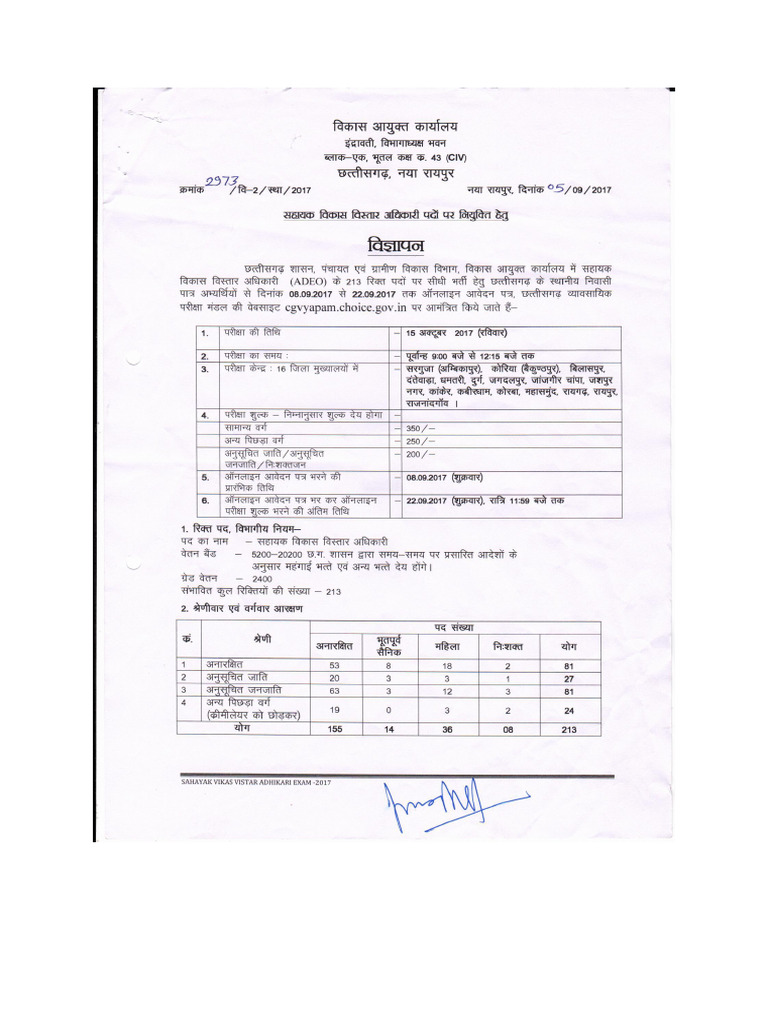 Vibhagiy Vigyapan ADEO17 | PDF