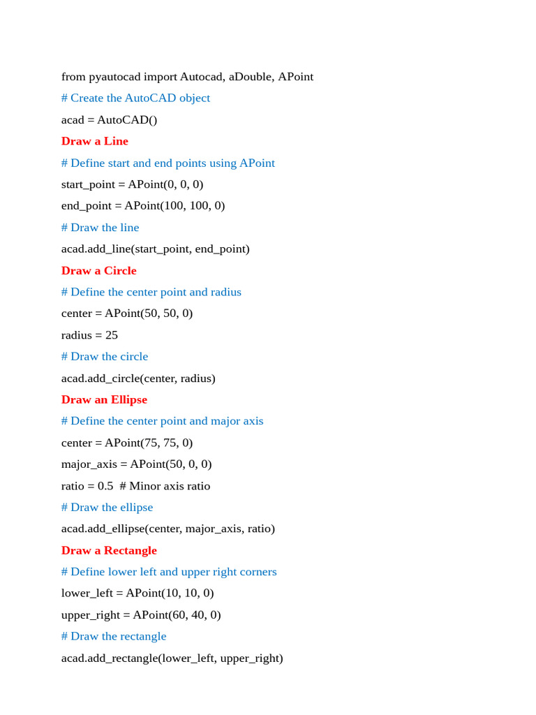 Pyautocad Import Autocad | PDF
