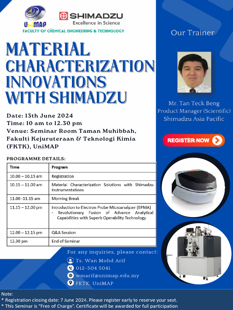 Material Characterization Seminar UNIMAP | PDF | Technology & Engineering