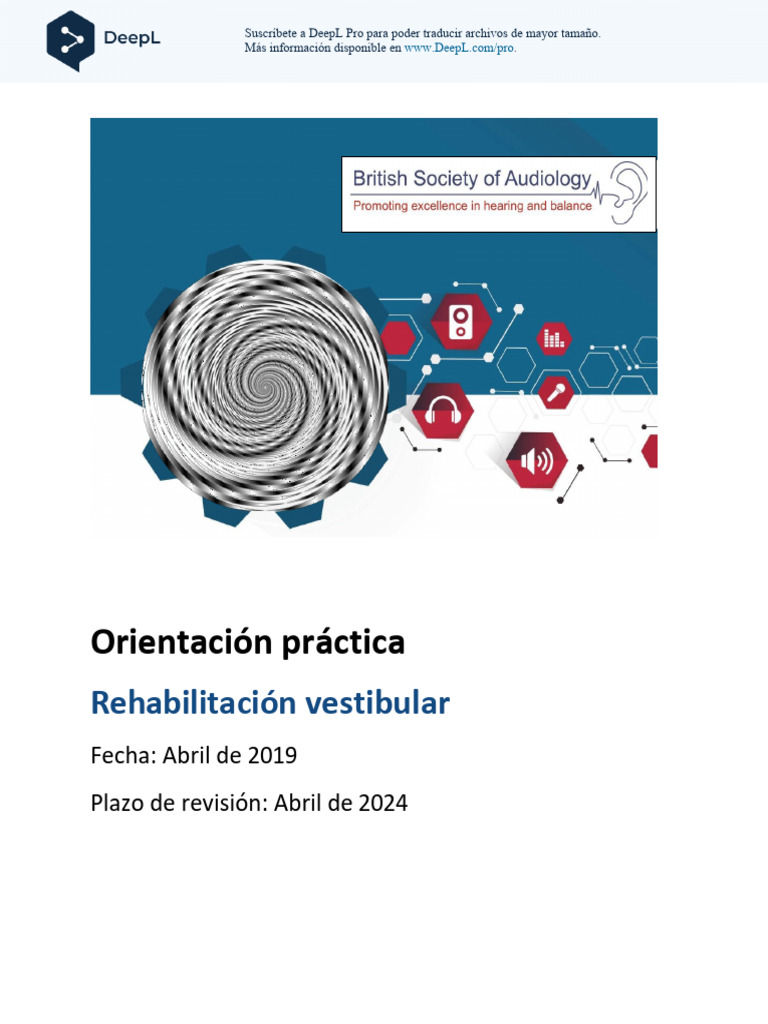 Guía de Rehabilitación Vestibular BSA | PDF | Terapia física | Ansiedad