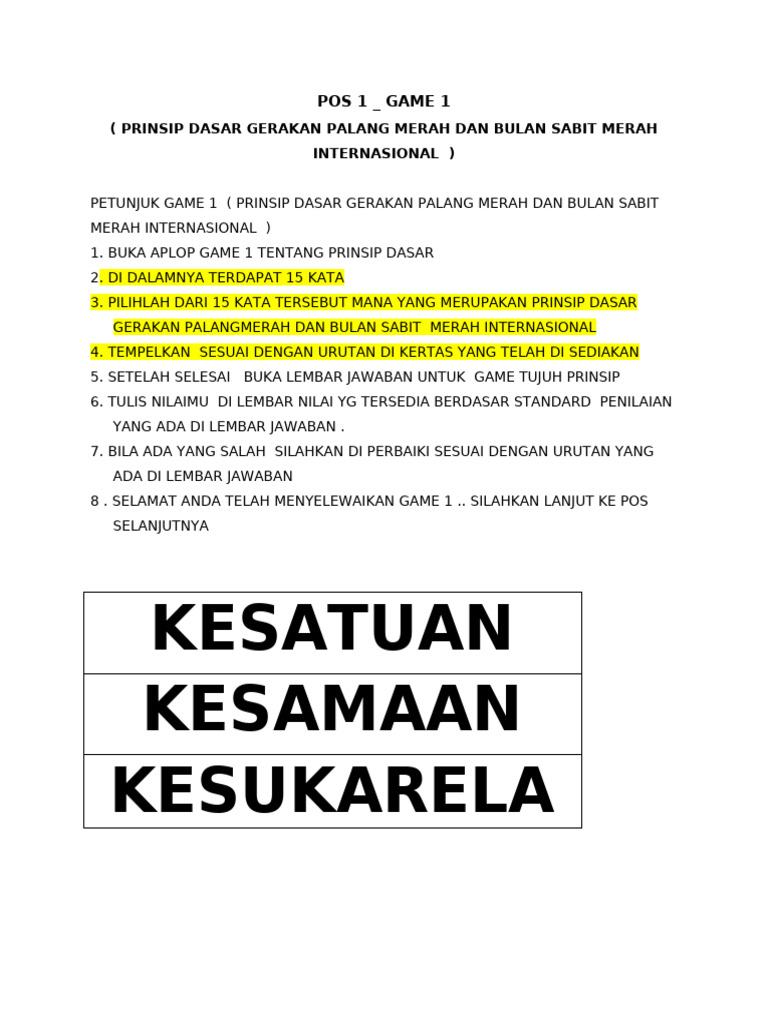Pos 1 - Prinsip-Prinsip Dasar Gerakan Mula | PDF