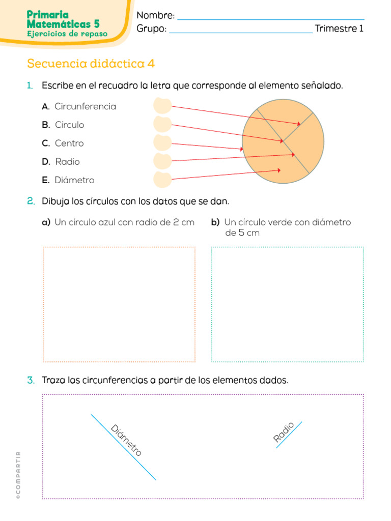 Ejercicios de Circunferencia y Círculo | PDF
