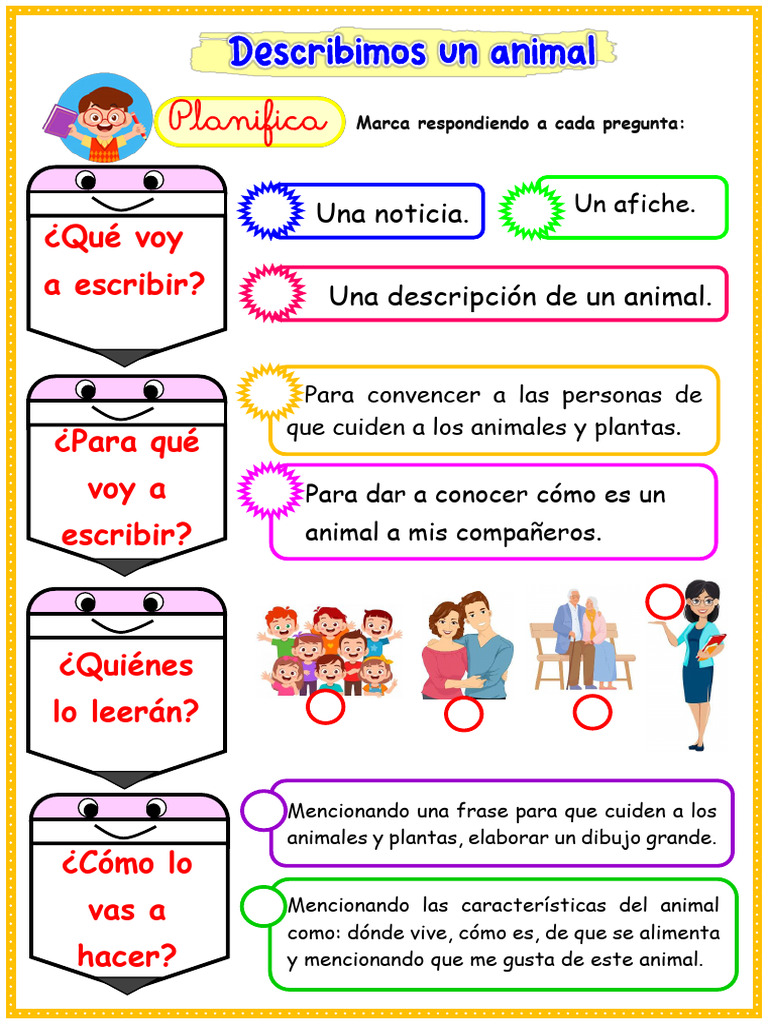 Ficha para describir un animal | PDF