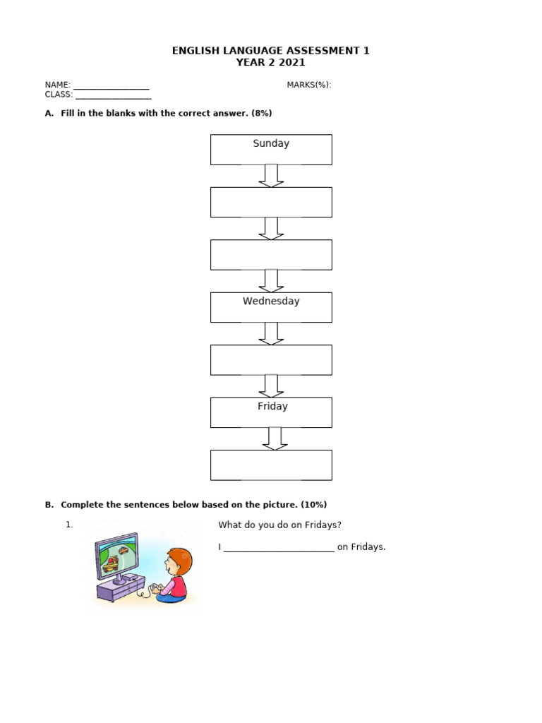 English Language Assessment 1 | PDF