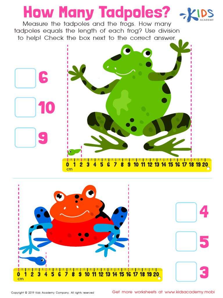 Grade 3 How Many Tadpoles Worksheet | PDF | Career & Growth