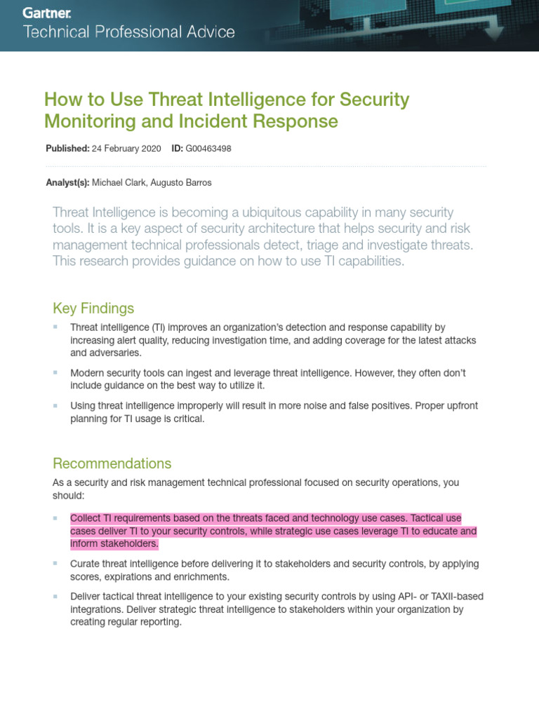How To Use Threat Intelligence | PDF | Computer Security | Security