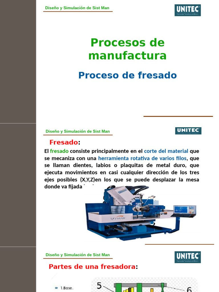 Sesión 14 Procesos Industriales Fresado | PDF | Máquinas | Ingeniería mecánica