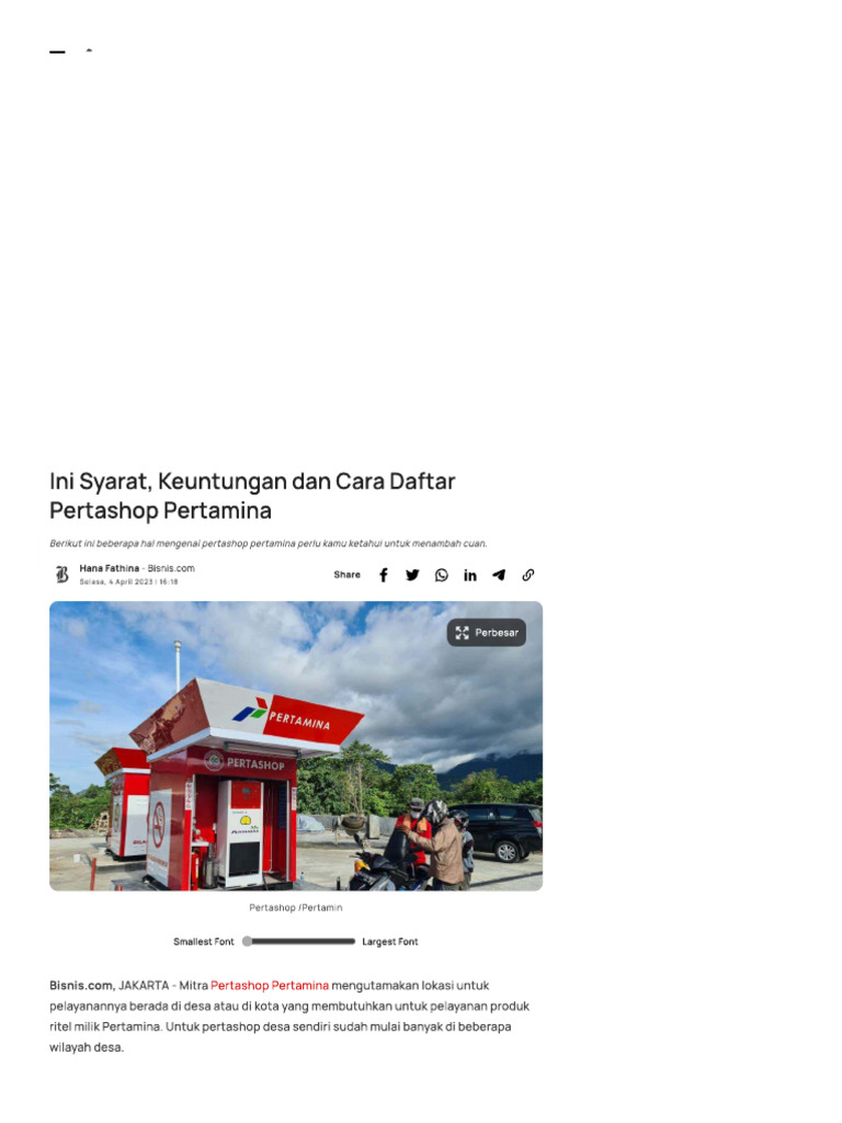 Ini Syarat, Keuntungan Dan Cara Daftar Pertashop Pertamina | PDF Ini Syarat, Keuntungan Dan Cara Daftar Pertashop Pertamina | PDF