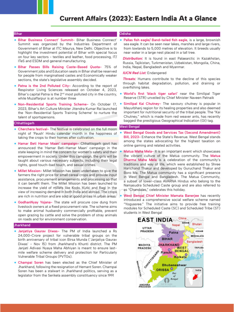 Eastern India at A Glance | PDF