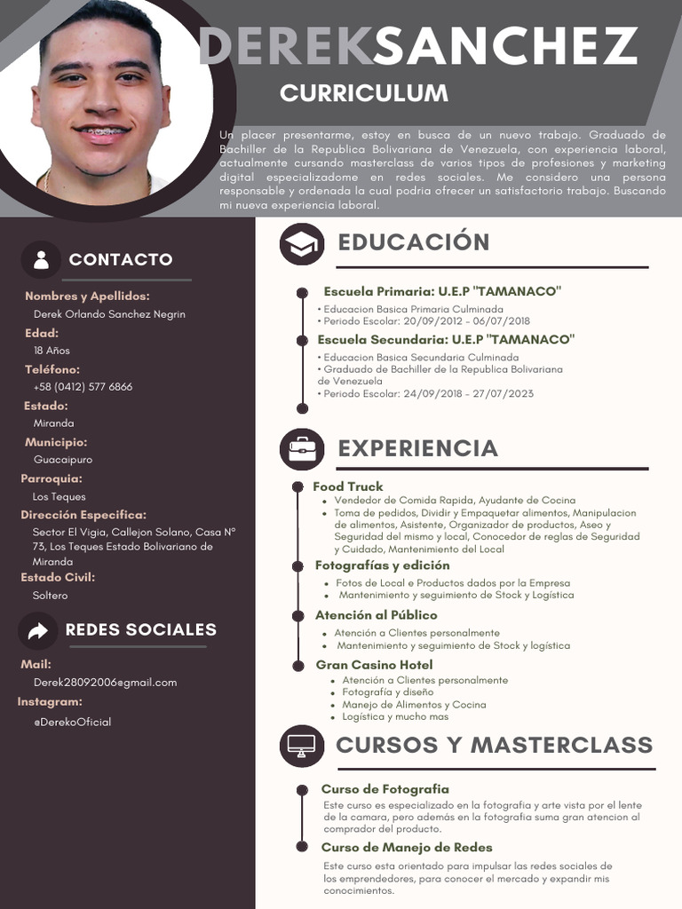 Curriculum Derek Sanchez - 20241111 - 161557 - 0000 | PDF