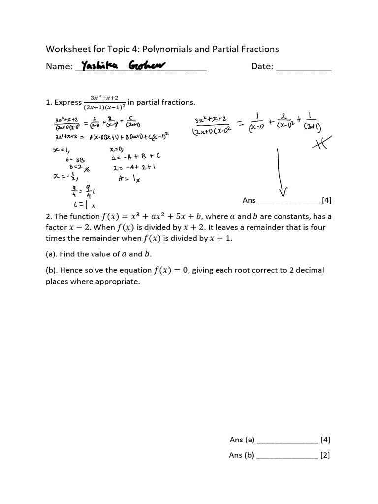 Polynomial Problem Worksheet | PDF | Science & Mathematics | Computers