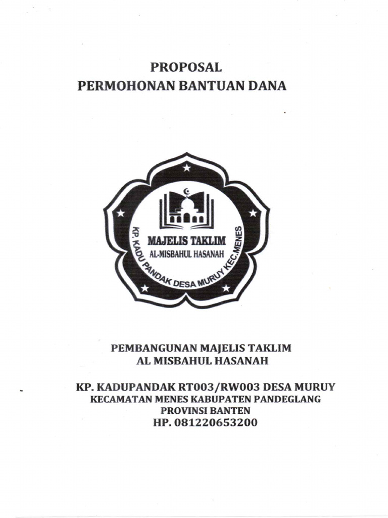 Proposal Permohonan Dana Majelis Taklim | PDF