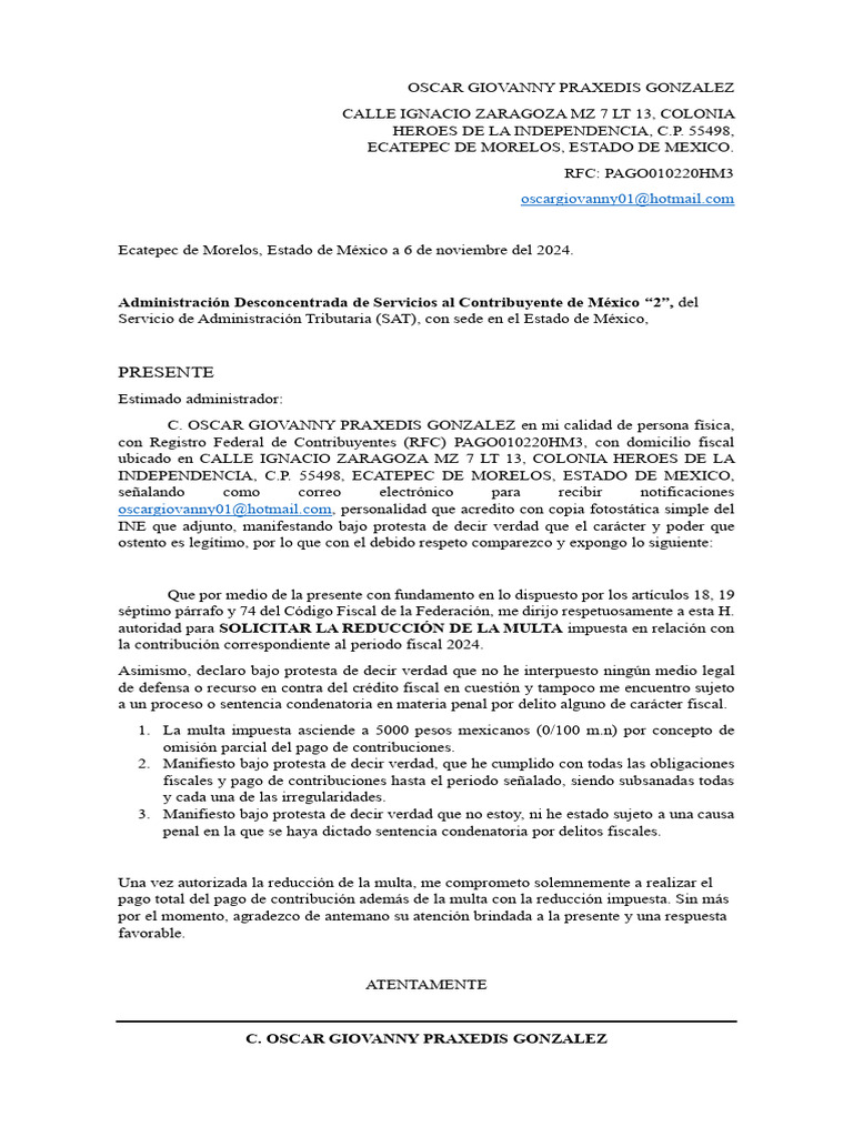 Reduccion de Multa | PDF | Gobierno