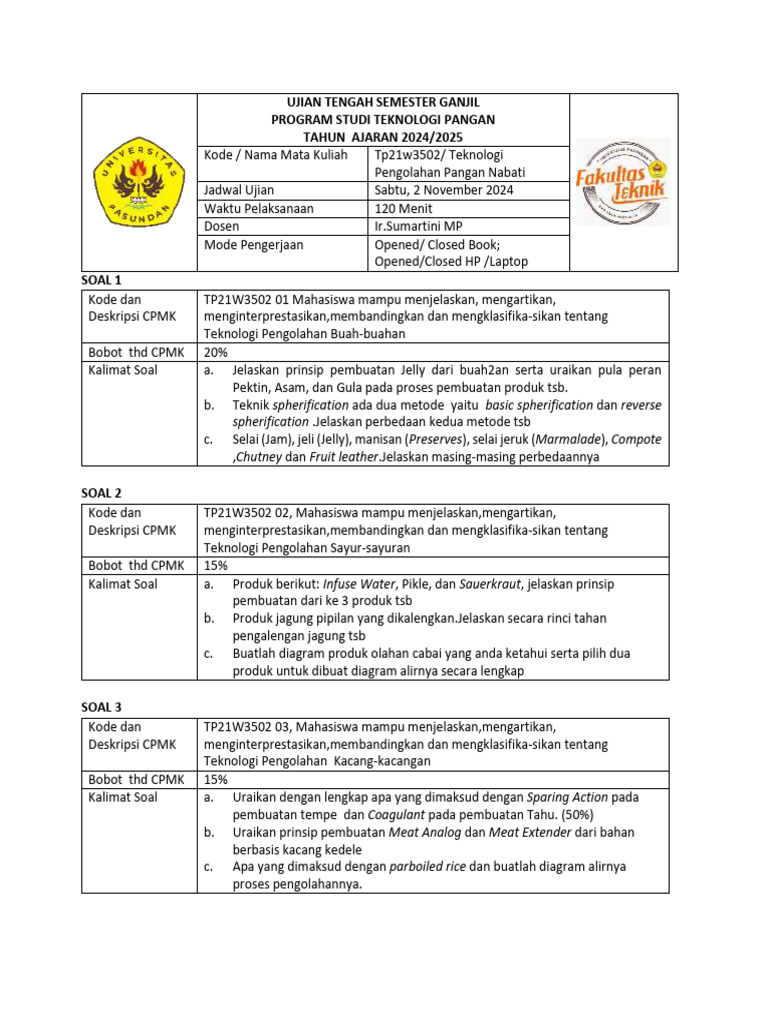 Soal Uts 2024 TPPN NR | PDF