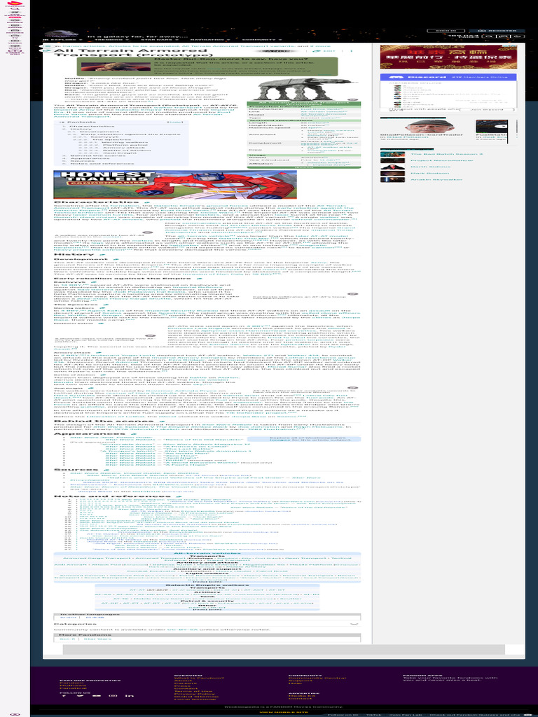 All Terrain Armored Transport (Prototype) Wooki | PDF | Star Wars | Galactic Empire (Star Wars)