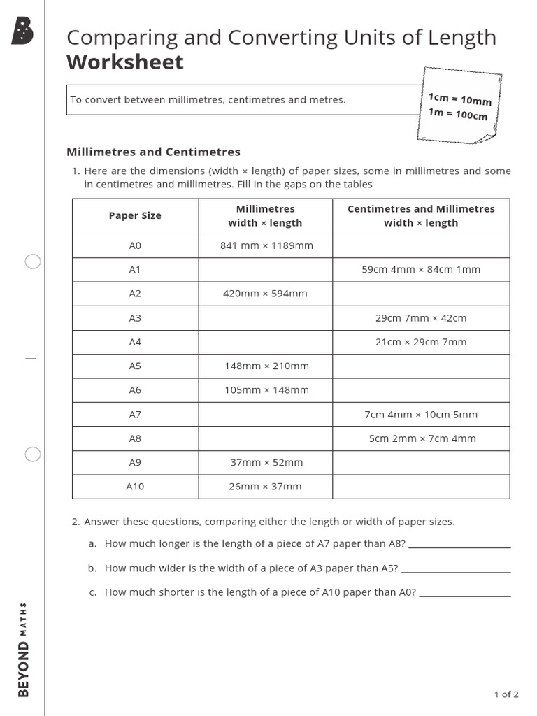 Comparing and Converting Units of Length (HA) | PDF