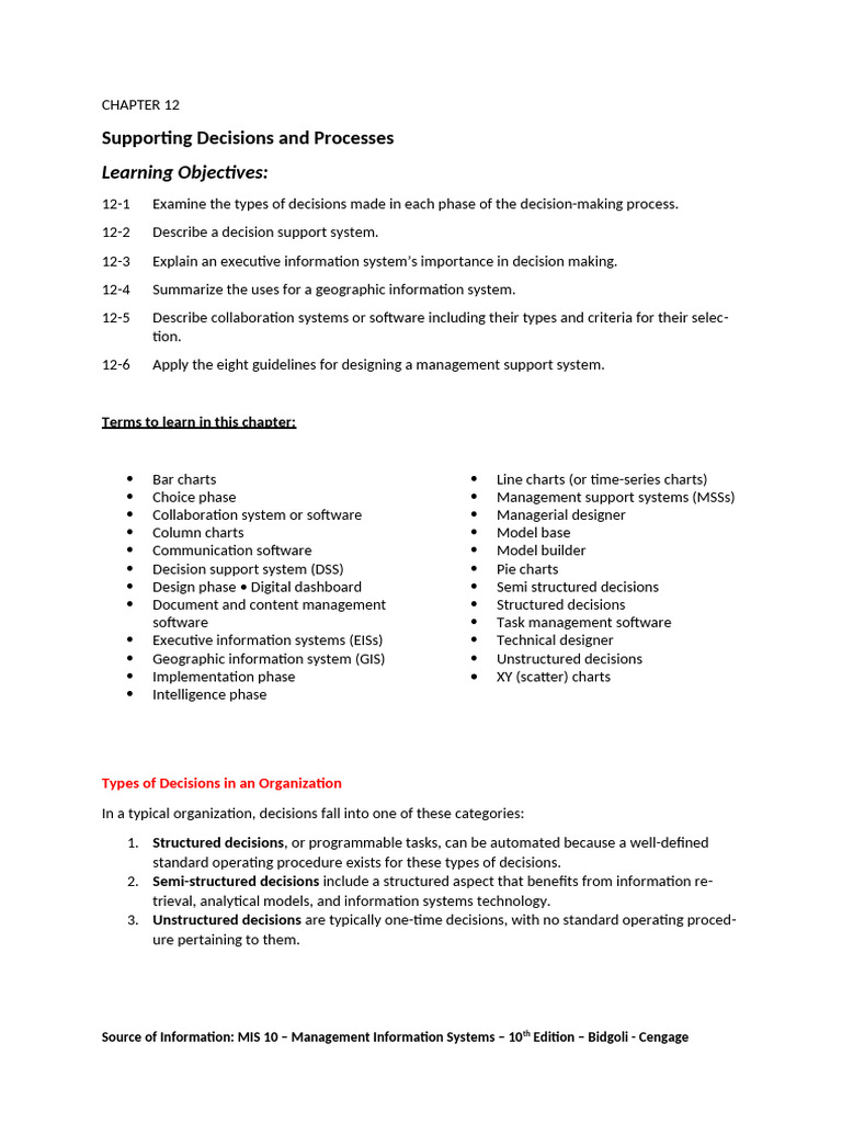 Chapter 12 | PDF | Decision Support System | Computing