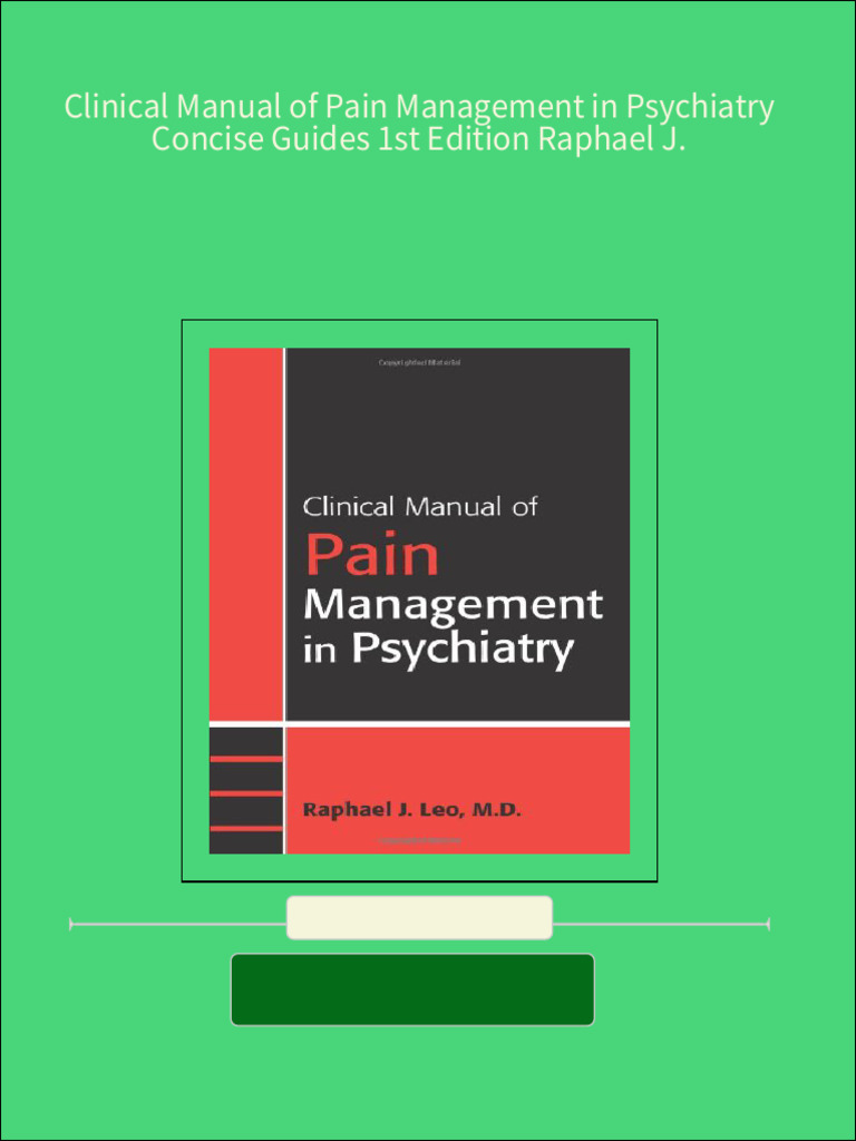 Clinical Manual of Pain Management in Psychiatry Concise Guides 1st ...