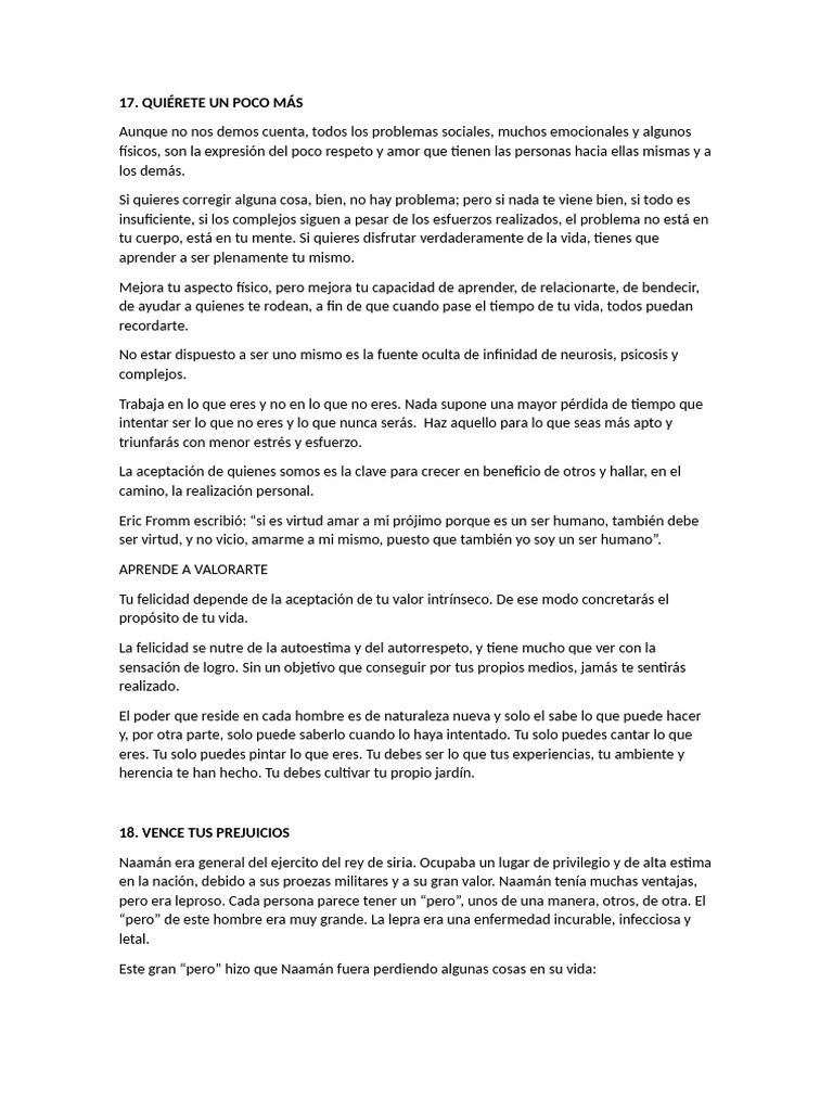Libro Superate, Cap 17 A 20 | PDF | Amor | Autoestima