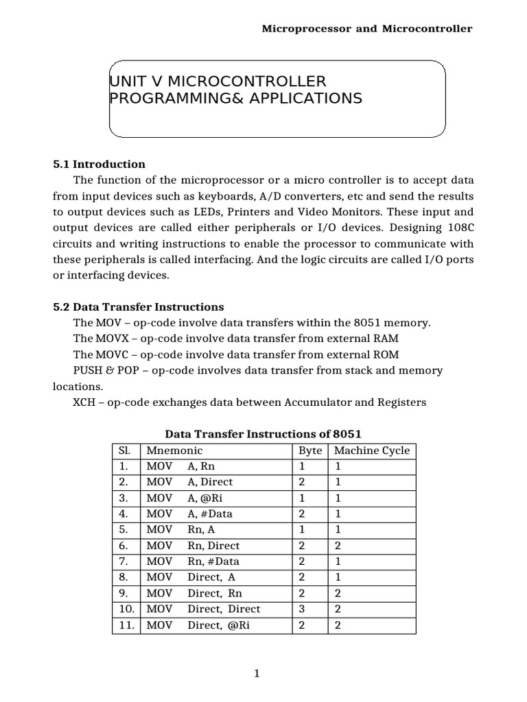 Unit 5-Microprocessors-and-Microcontrollers-180-220 | PDF | Binary ...