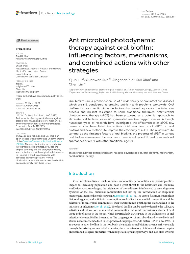 Antimicrobial Photodynamic | PDF | Biofilm | Antimicrobial Resistance
