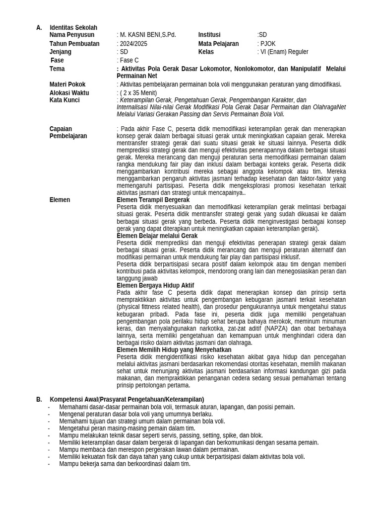 Modul Ajar Praktik Lapangan | PDF