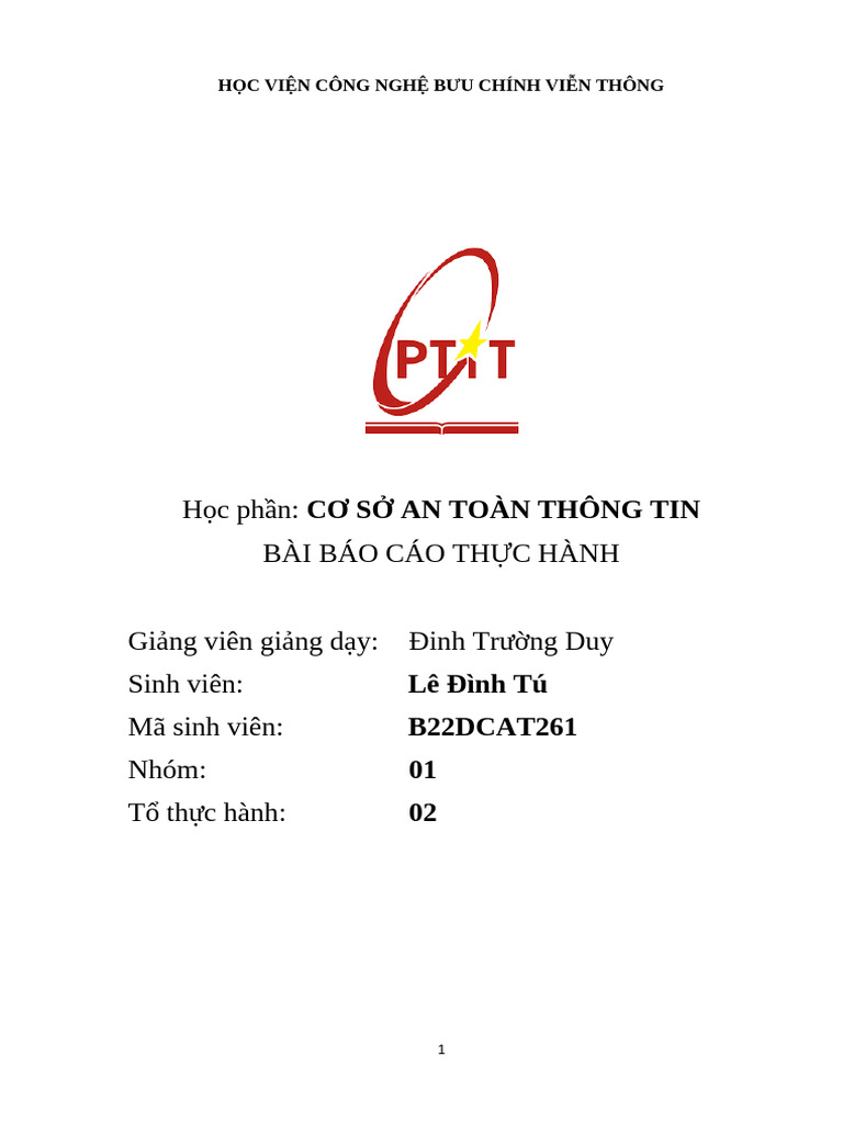 Baithuchanh1 Csattt | PDF