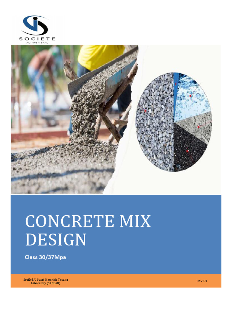 Class 30/37 Concrete Mix Design Guide | PDF | Concrete | Construction ...
