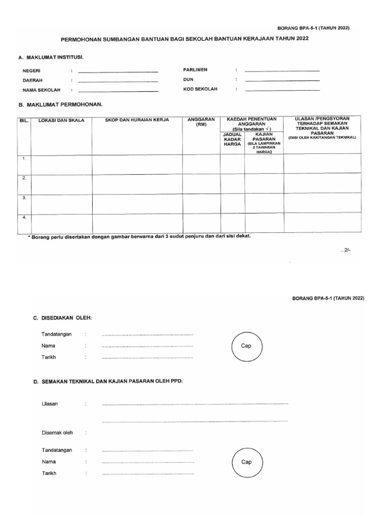 Borang Bpa | PDF