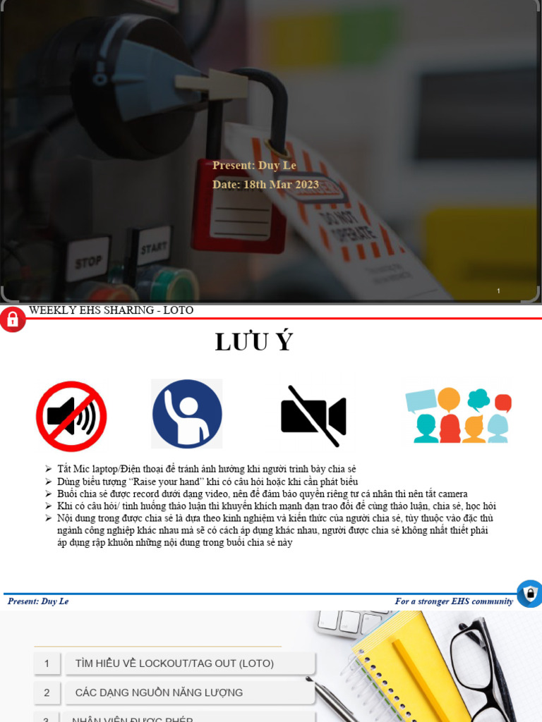 Weekly EHS Sharing - LOTO | PDF