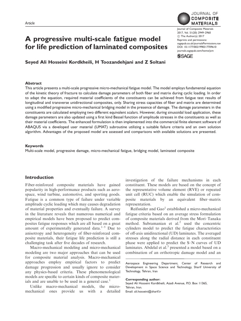 A Progressive Multi-Scale Fatigue Model For Life Prediction of ...