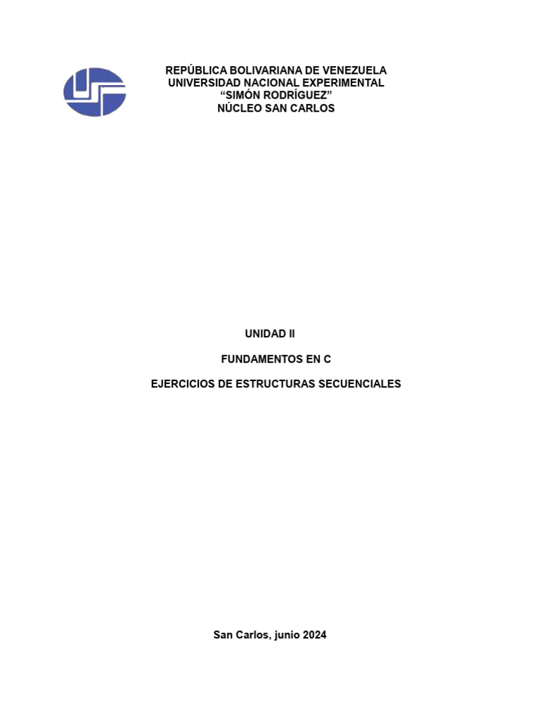 Trabajo Unidad II - Lenguaje de Programacion II | PDF | C (lenguaje de programación ...