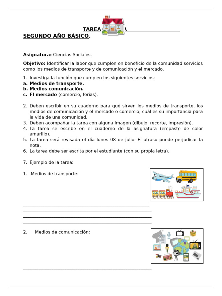Tarea para la casa 8 de julio. | PDF