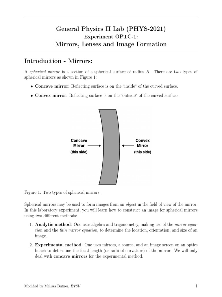 Image Formation with Mirrors and Lenses | PDF | Mirror | Optics