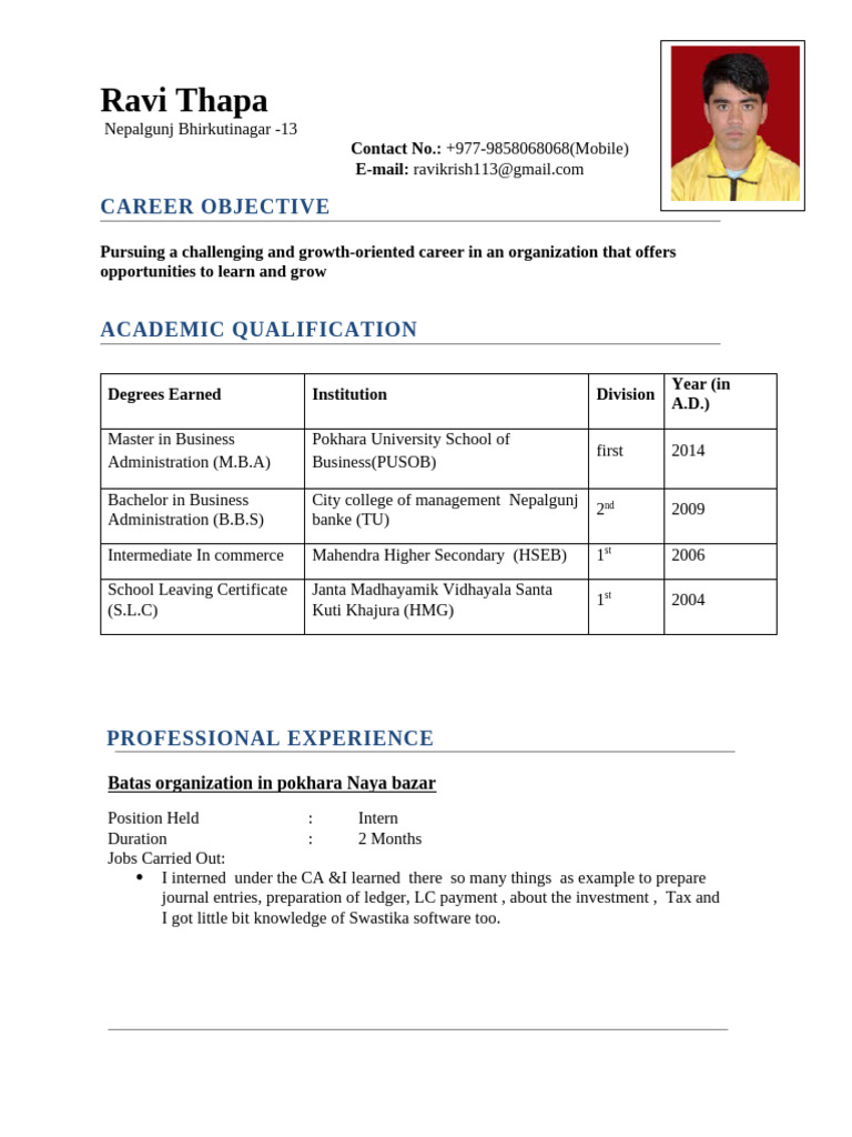 Ravi Resume | PDF | Business