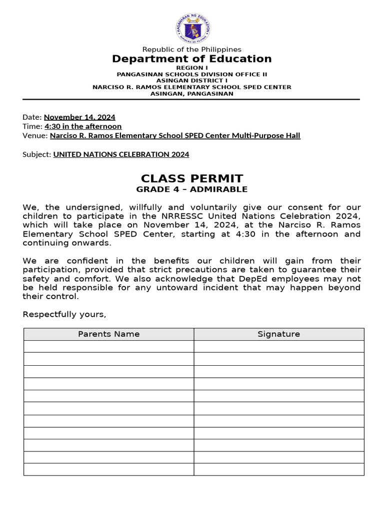 Class Permit | PDF