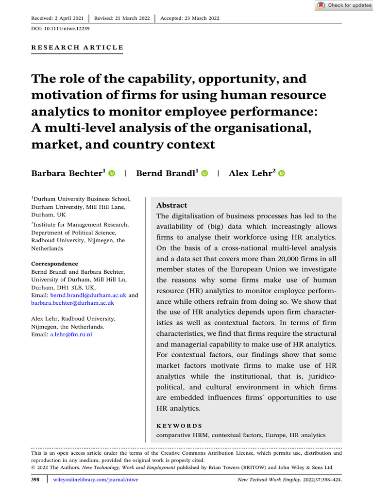 HR Analytics in Employee Performance Monitoring | PDF | Analytics ...