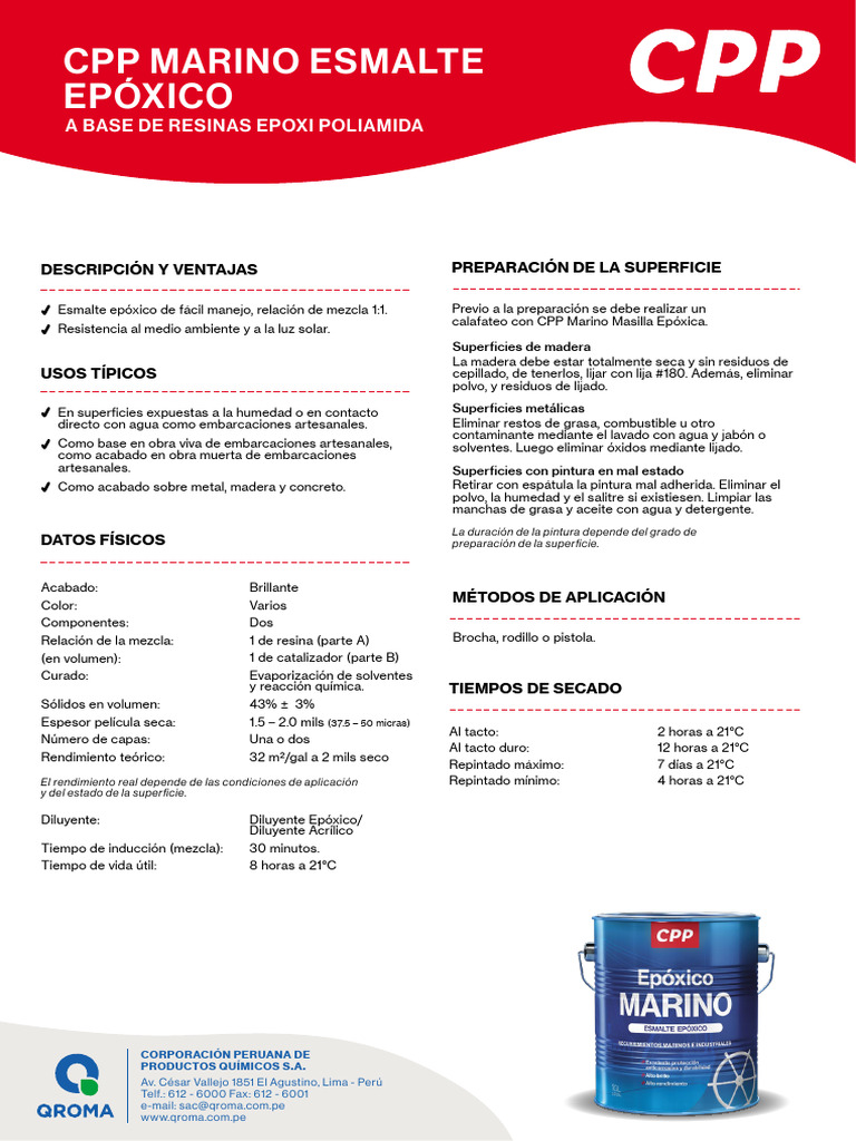 HT - CPP MARINO - Esmalte Epóxico | PDF | Pintar | Epoxy
