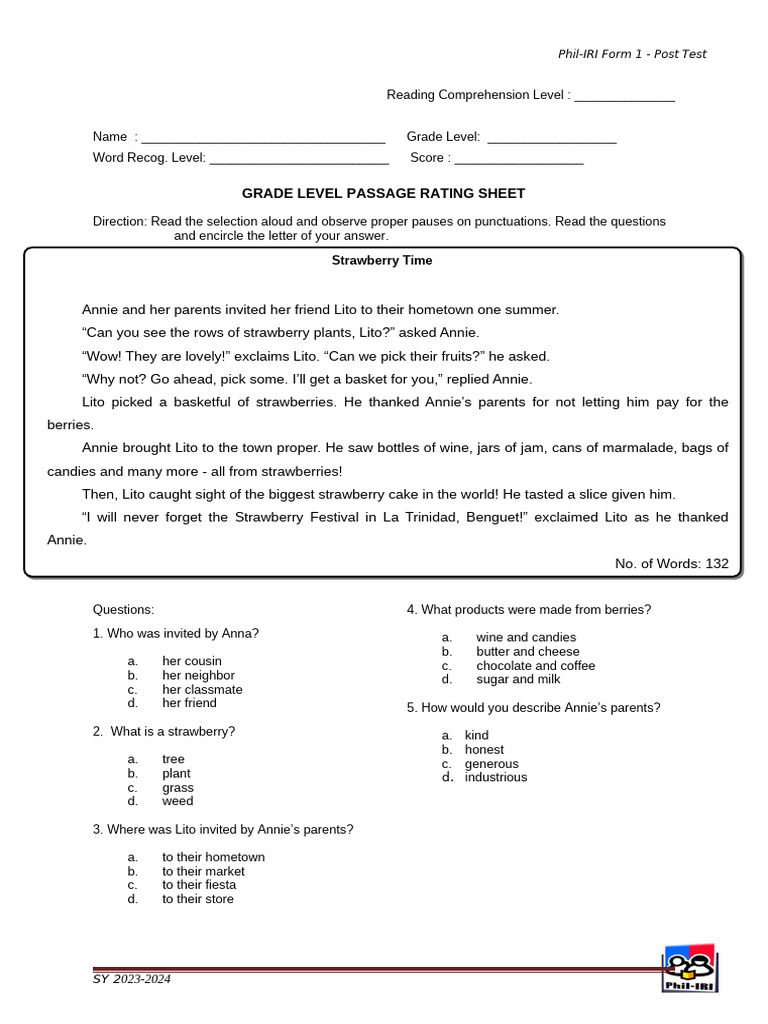 Grade-8-Reading-Text | PDF | Strawberry | Foods