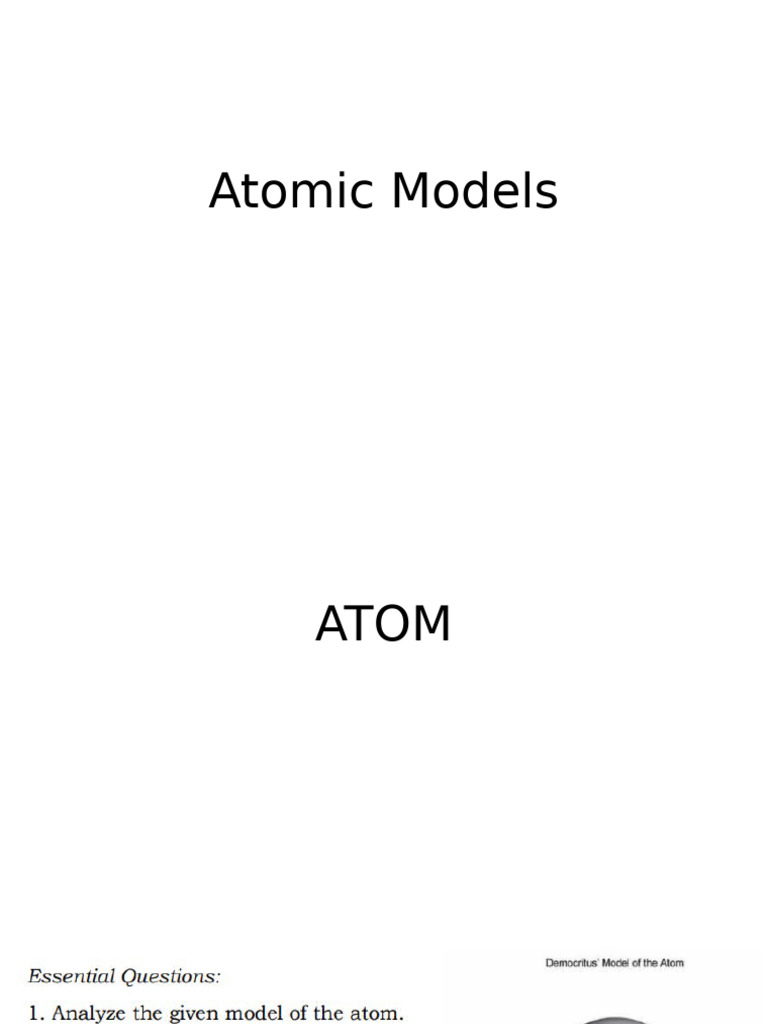 Atomic Models | PDF | Technology & Engineering