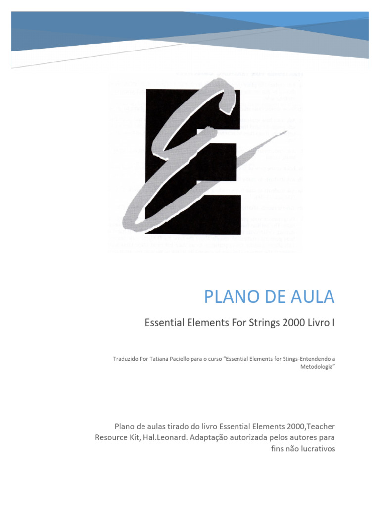 Plano de Aula Essential Elements | PDF | Violino | Viola