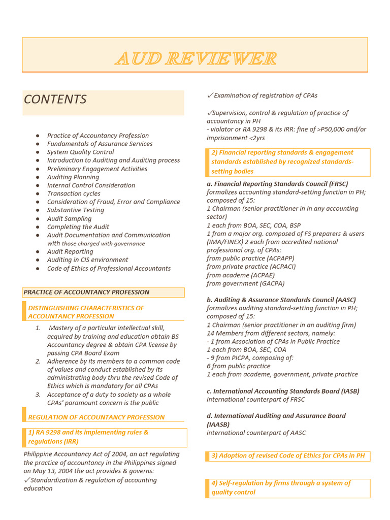 Comprehensive Audit Reviewer Guide | PDF | Audit | Certified Public Accountant