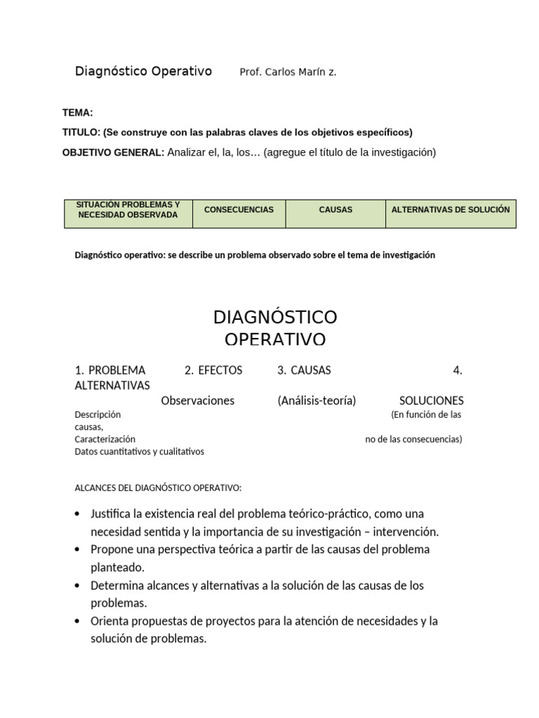 Diagnóstico Operacional | PDF | Business | Desigualdad social
