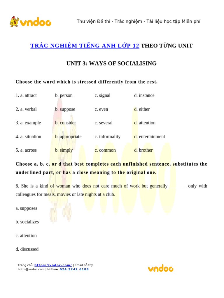 Unit 3 tiếng anh 12 ways of socializing | PDF | Nonverbal Communication | Communication