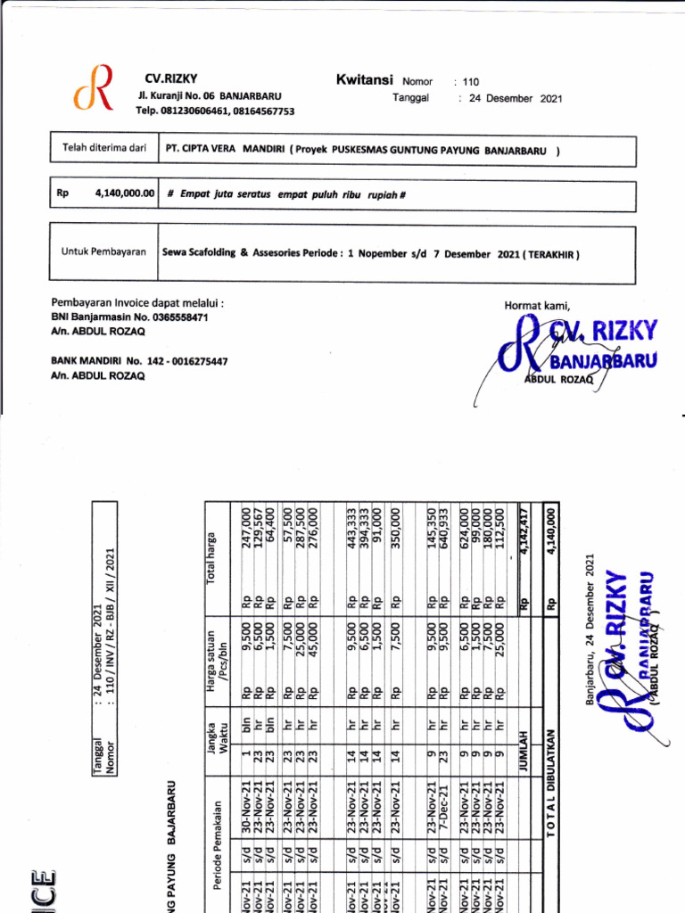Invoice 110 Puskesmas-2 | PDF