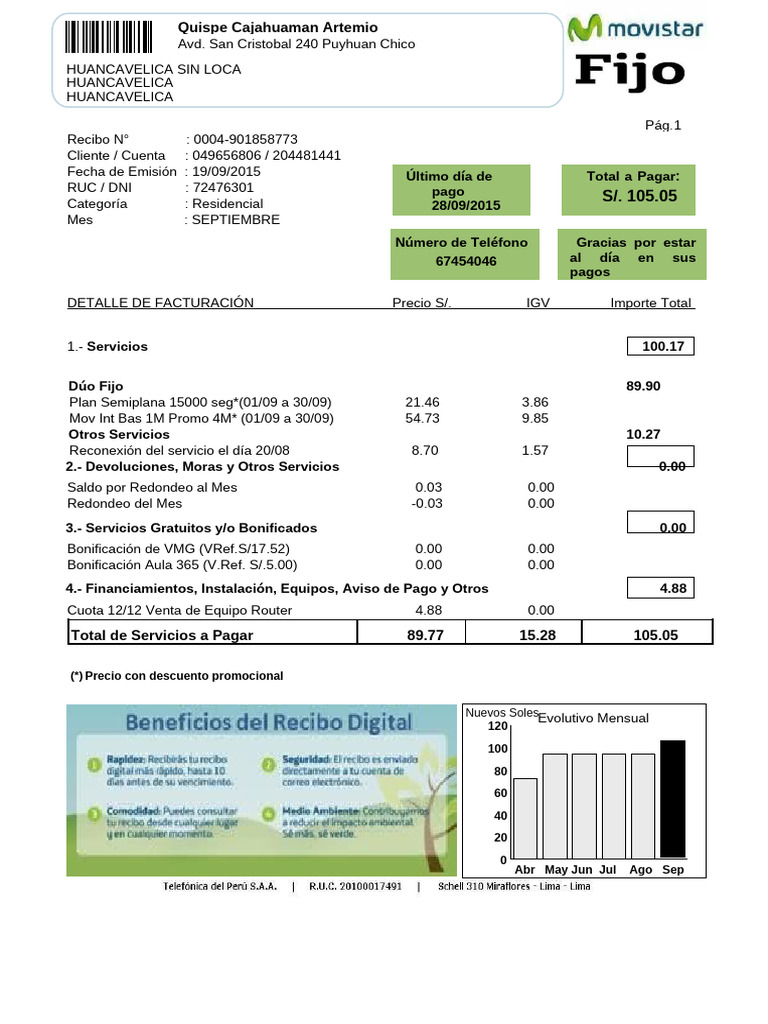 Recibo de Pago de Internet | PDF